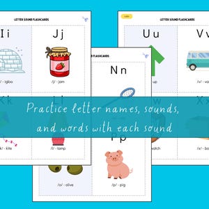 Letter Sound Flashcards: Practice Letters & Sounds, Alphabet Letters ...