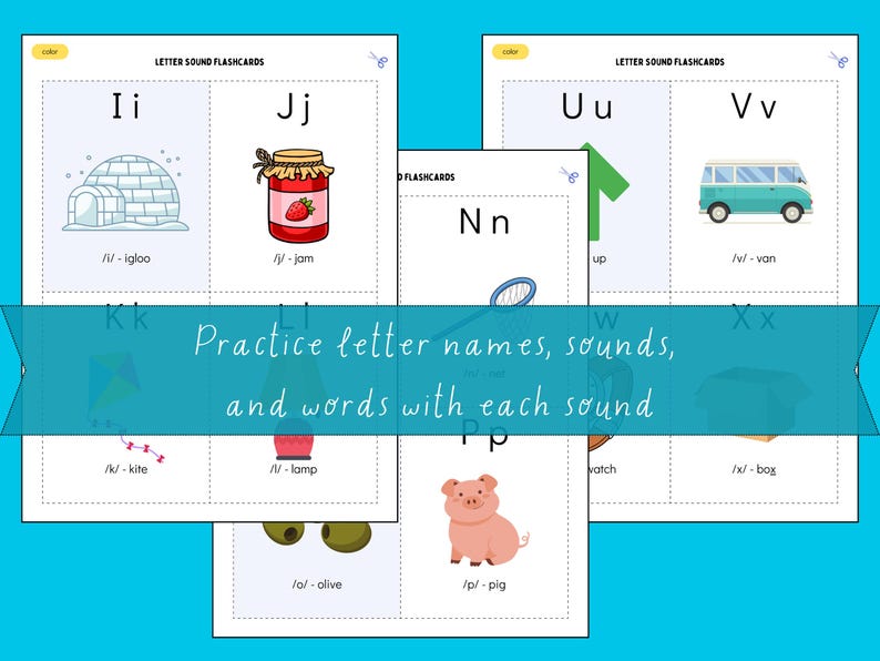 Letter Sound Flashcards: Practice Letters & Sounds, Alphabet Letters ...