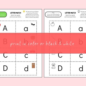 Alphabet Matching: Match Capital and Lowercase Letters; Letter ...
