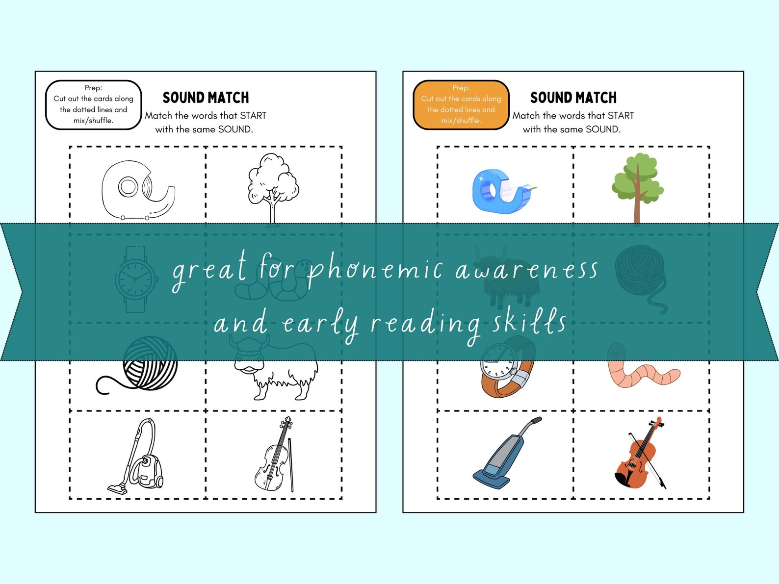 Beginning Sounds Matching Game, Match Initial Sounds, Matching Cards ...