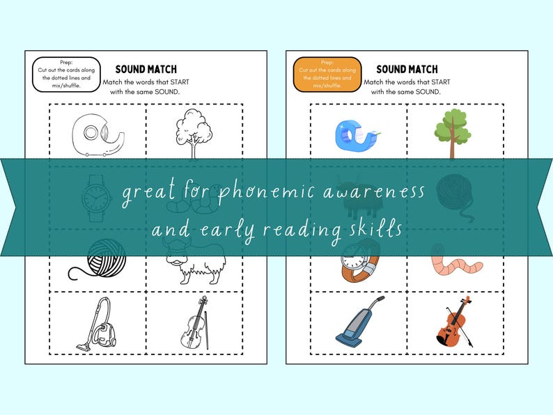 Beginning Sounds Matching Game, Match Initial Sounds, Matching Cards ...