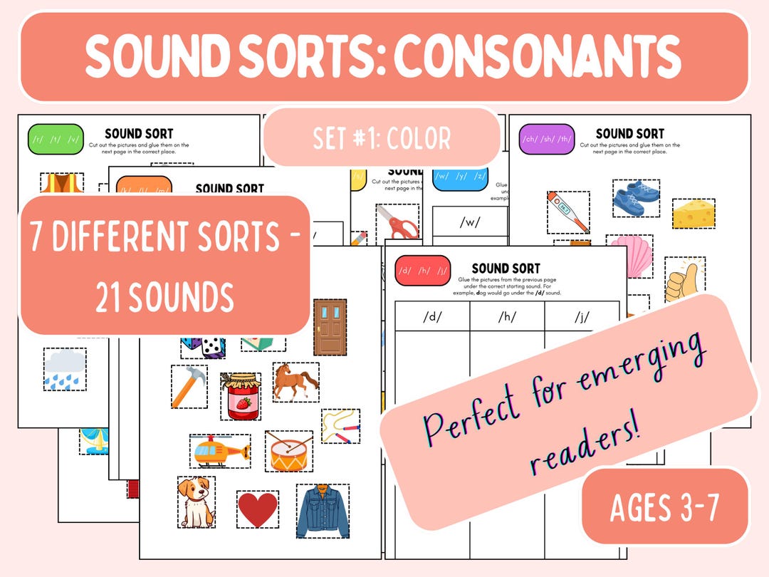 Sound Sorts: Consonants (set 1), Preschool Printable, Kindergarten ...
