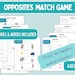 Opposite Matching Game; Match Opposite Words, Memory Game for Kids ...