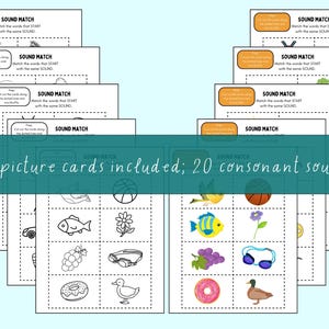 Beginning Sounds Matching Game, Match Initial Sounds, Matching Cards ...
