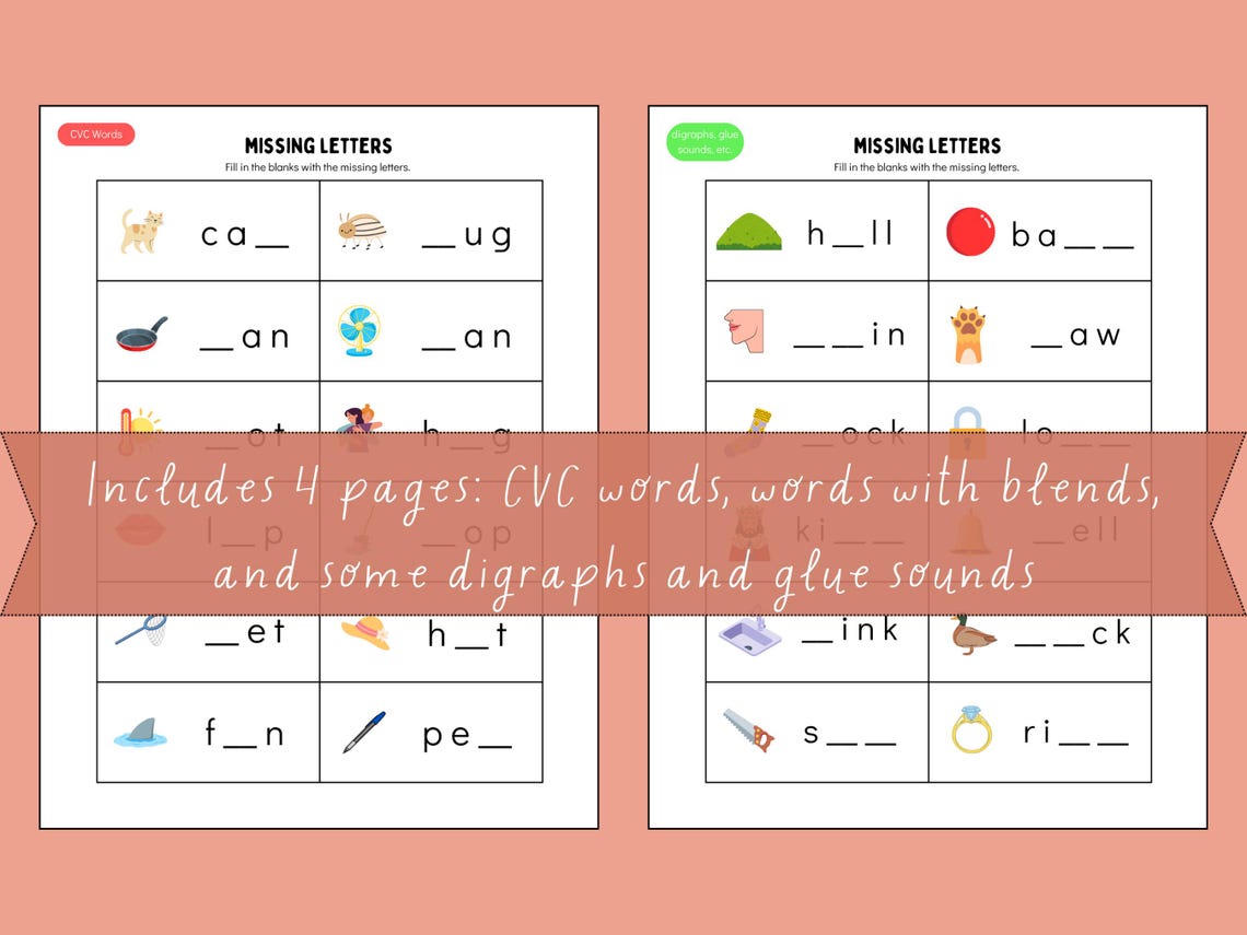 Fill in the Blanks: Spell CVC Words, Blends, Words With Short Vowel ...