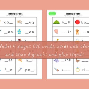 Fill in the Blanks: Spell CVC Words, Blends, Words With Short Vowel ...