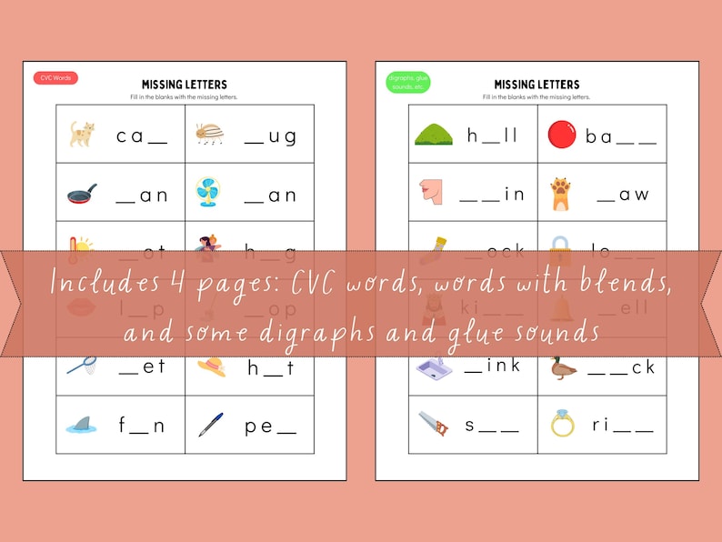 Fill in the Blanks: Spell CVC Words, Blends, Words With Short Vowel ...