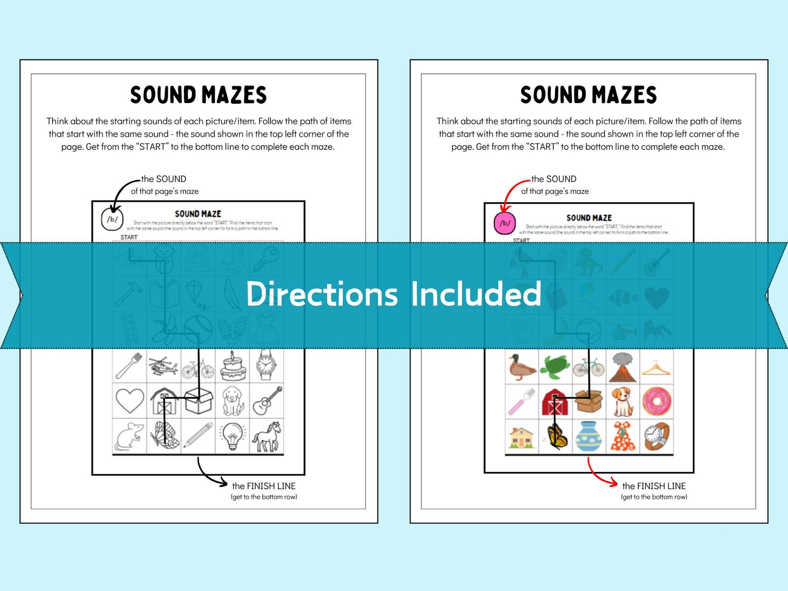 Sound Mazes, Phonemic Awareness, Phonics, Learn to Read, Preschool ...
