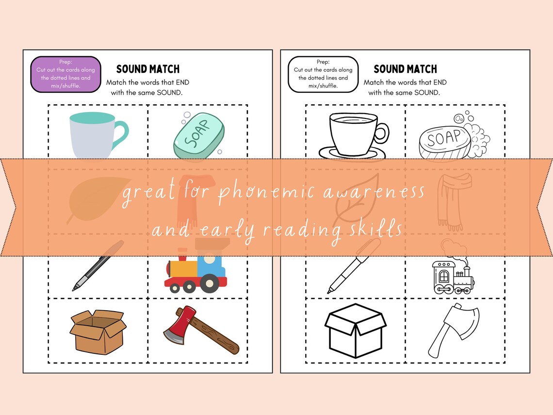 Ending Sounds Matching Game, Final Sounds Matching Cards, Phonemic ...