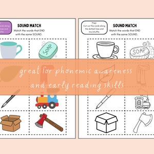 Ending Sounds Matching Game, Final Sounds Matching Cards, Phonemic ...