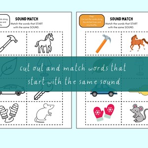 Beginning Sounds Matching Game, Match Initial Sounds, Matching Cards ...