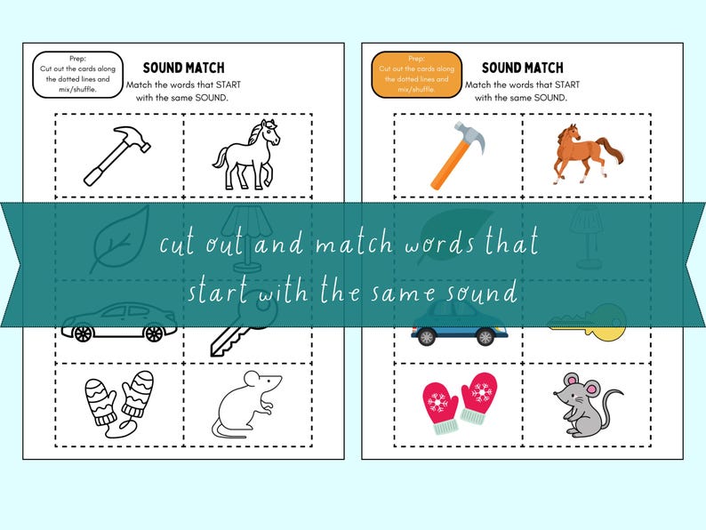 Beginning Sounds Matching Game, Match Initial Sounds, Matching Cards ...