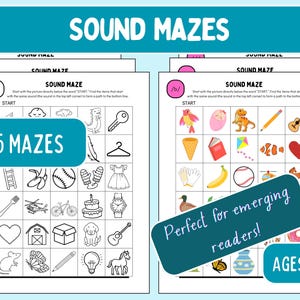 Sound Mazes, Phonemic Awareness, Phonics, Learn to Read, Preschool ...