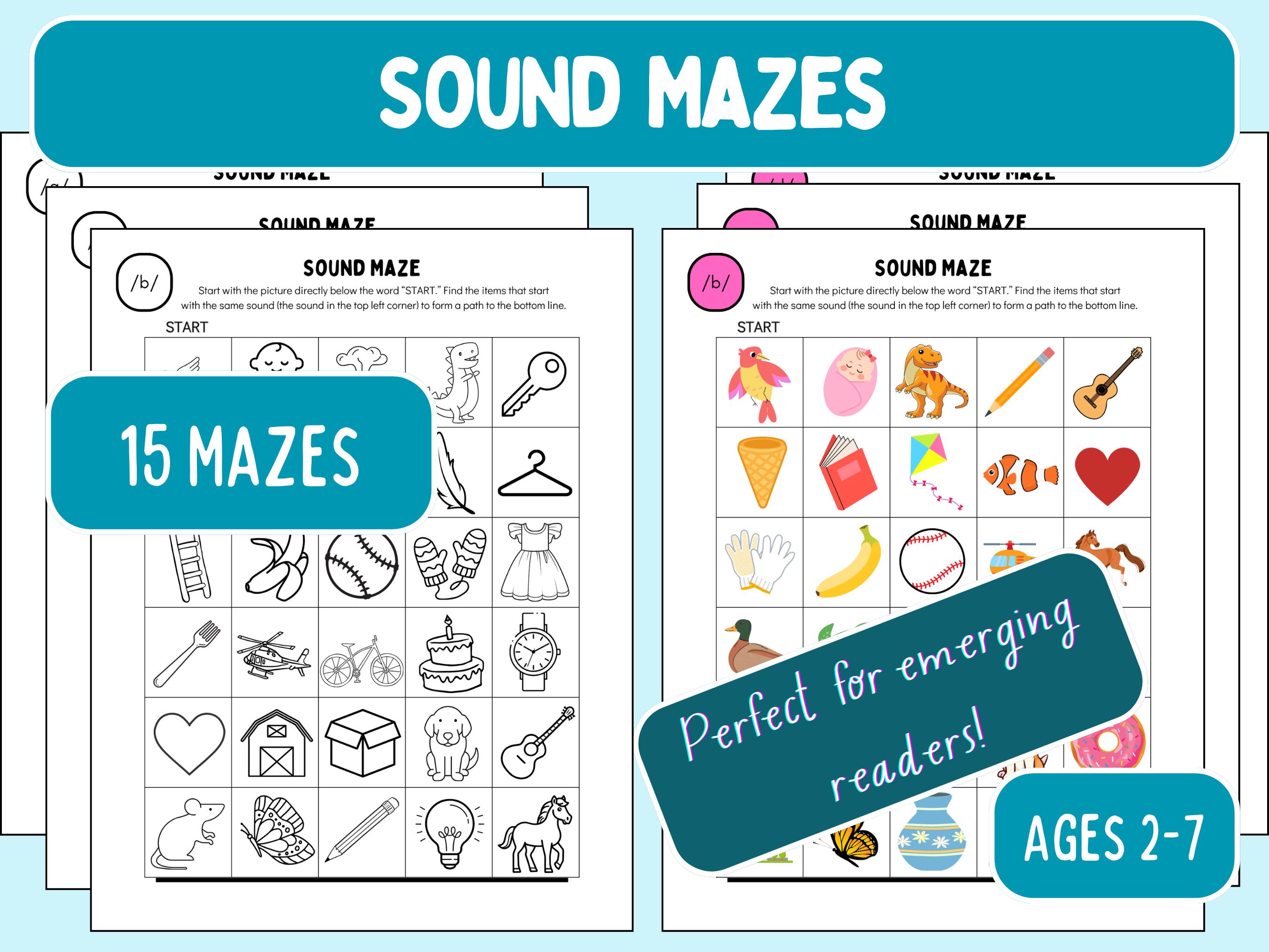 Sound Mazes, Phonemic Awareness, Phonics, Learn to Read, Preschool ...