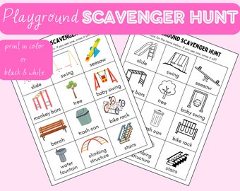 Playground Scavenger Hunt Printable Outdoor Scavenger Hunt Scavenger ...