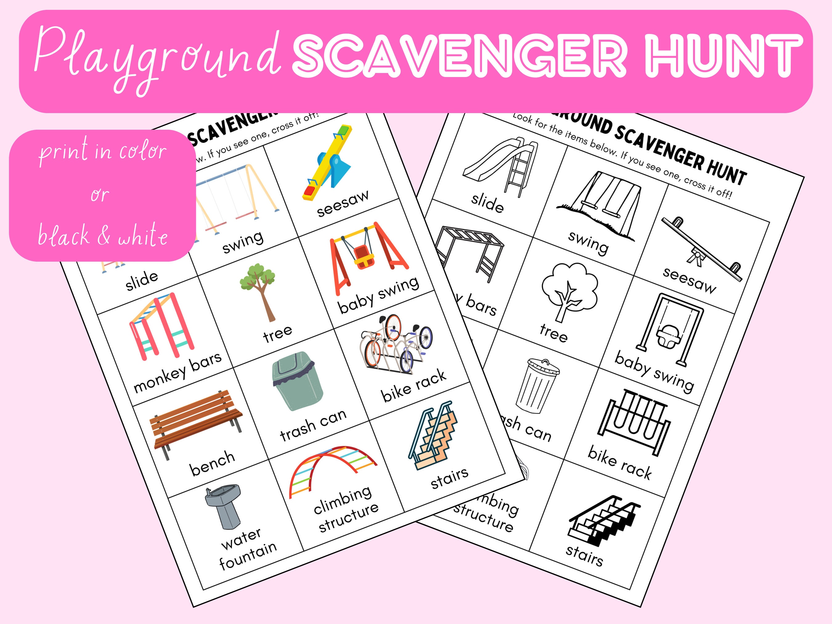 Playground Scavenger Hunt, Scavenger Hunt for Kids, Outdoor Games for ...