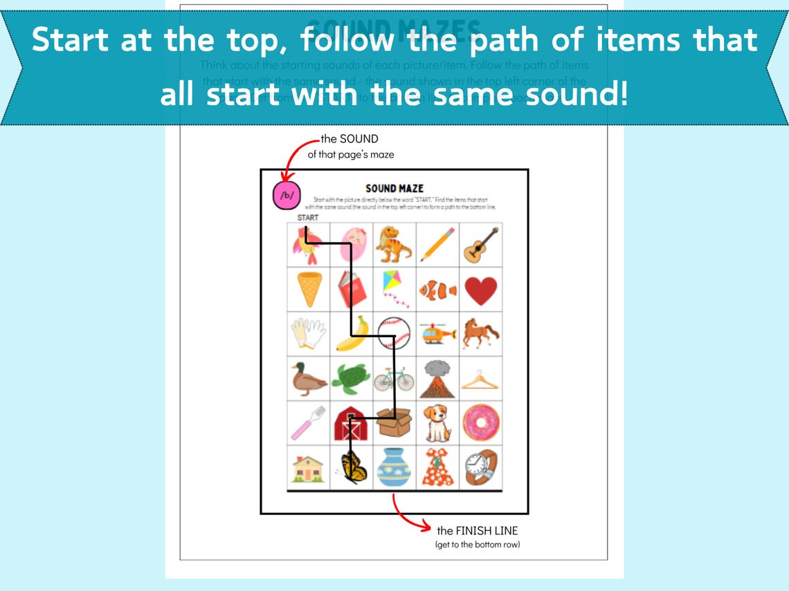 Sound Mazes, Phonemic Awareness, Phonics, Learn to Read, Preschool ...