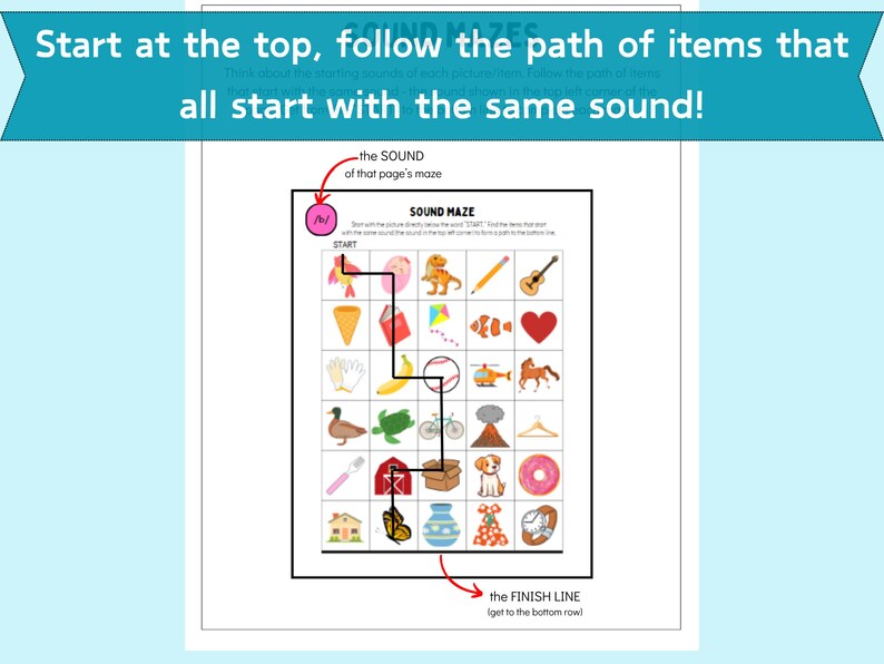 Sound Mazes, Phonemic Awareness, Phonics, Learn to Read, Preschool ...