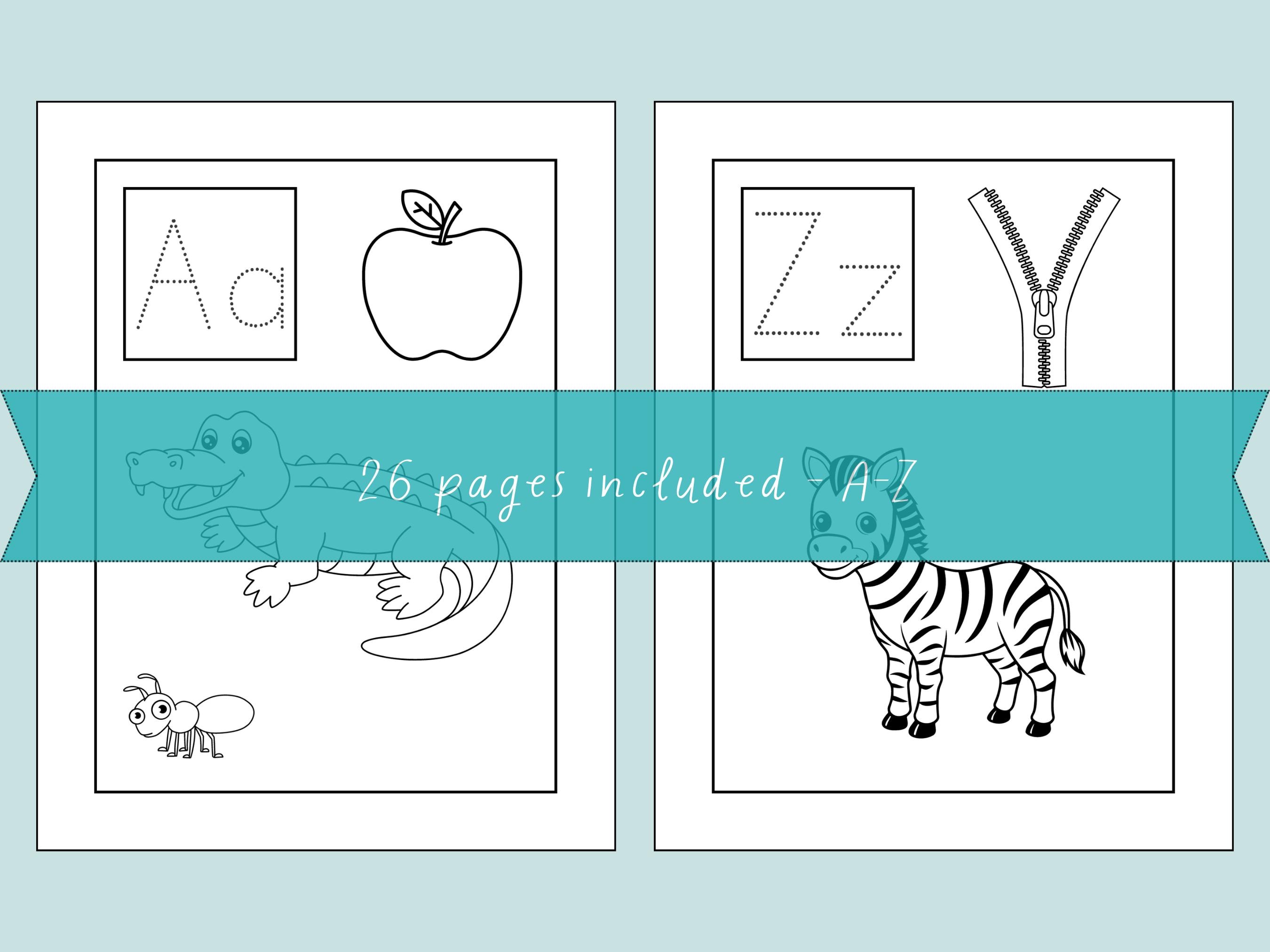 Alphabet Coloring Pages; Trace Letters, Preschool Printables, Toddler ...