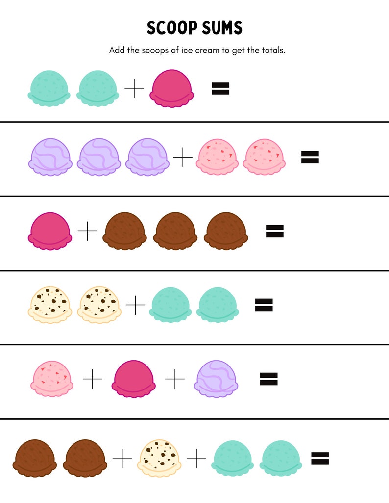 Summer Math Worksheets (ages 4-6), Preschool Printables, Kindergarten ...