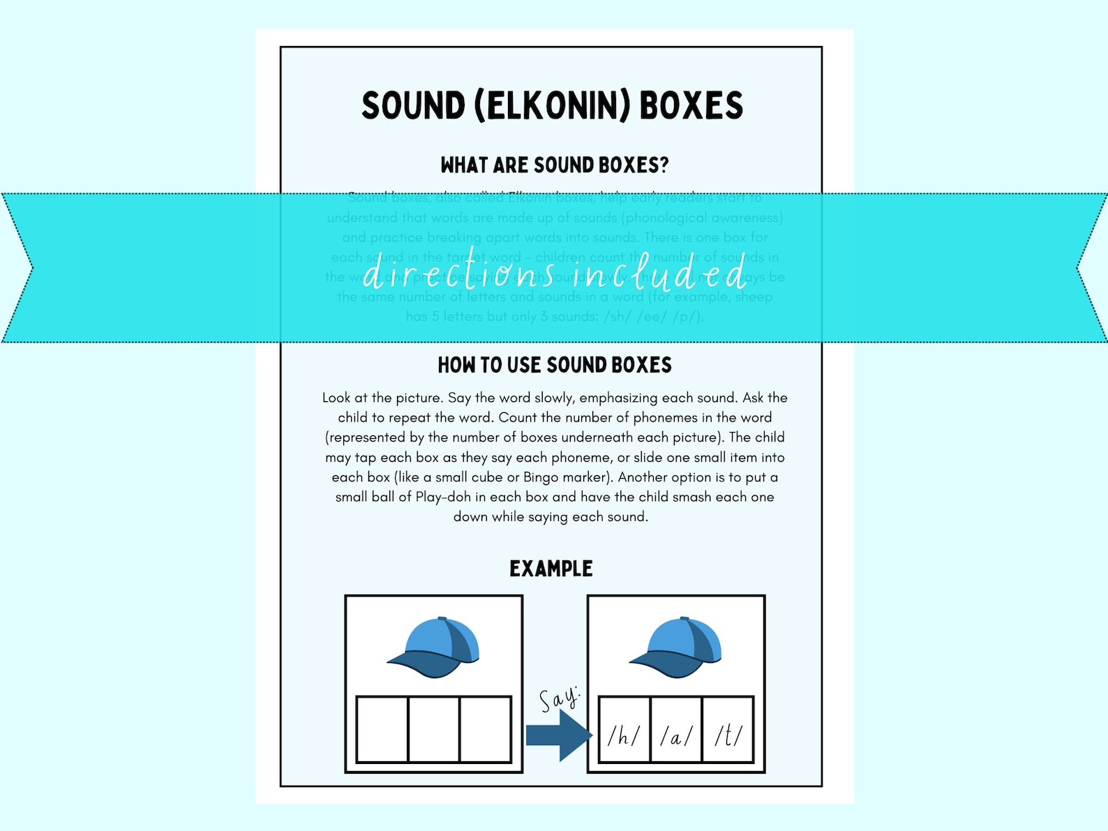 Sound Boxes elkonin Boxes: Phonemic Awareness, Early Reading Skills ...