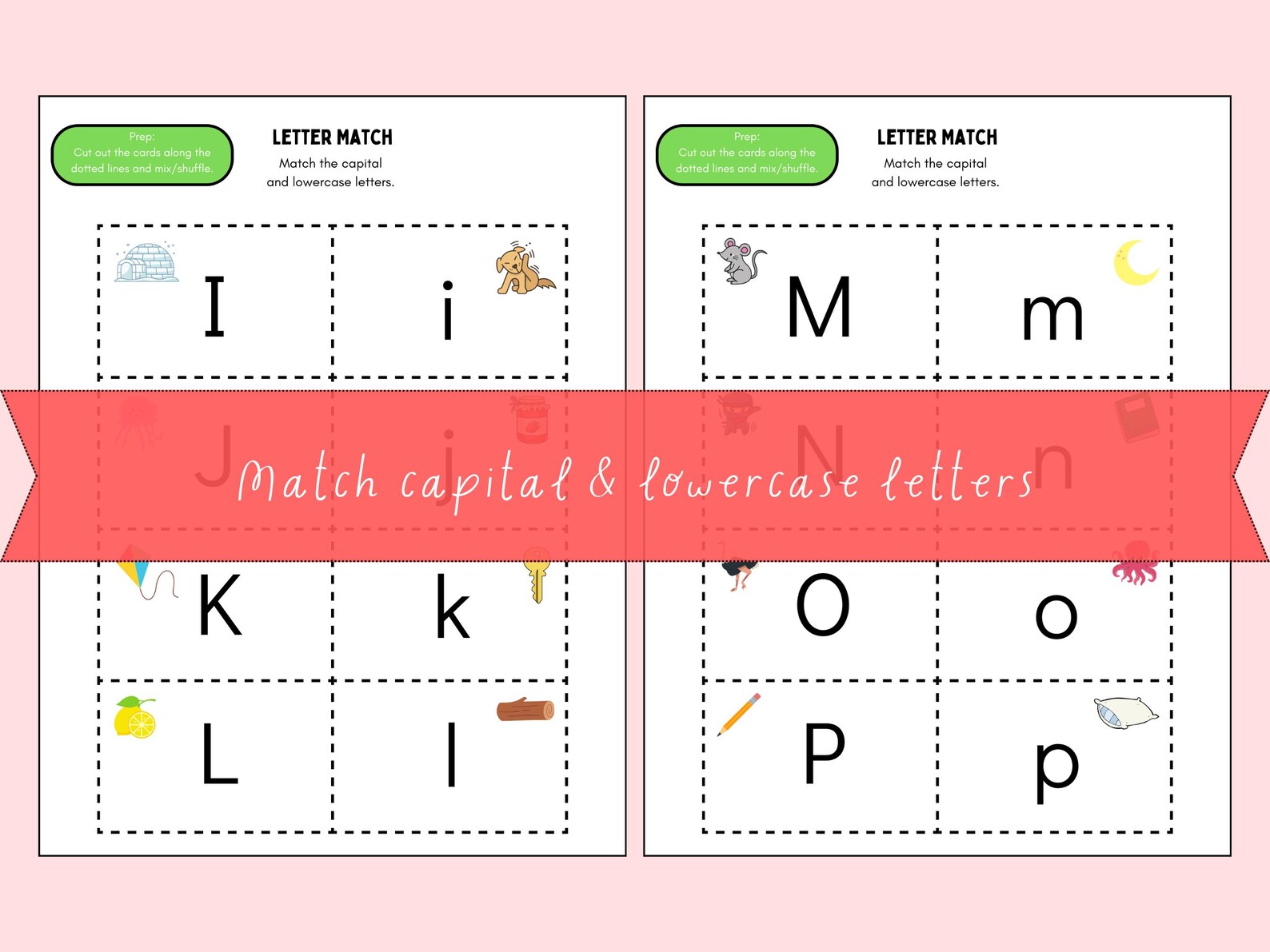 Alphabet Matching: Match Capital and Lowercase Letters; Letter ...