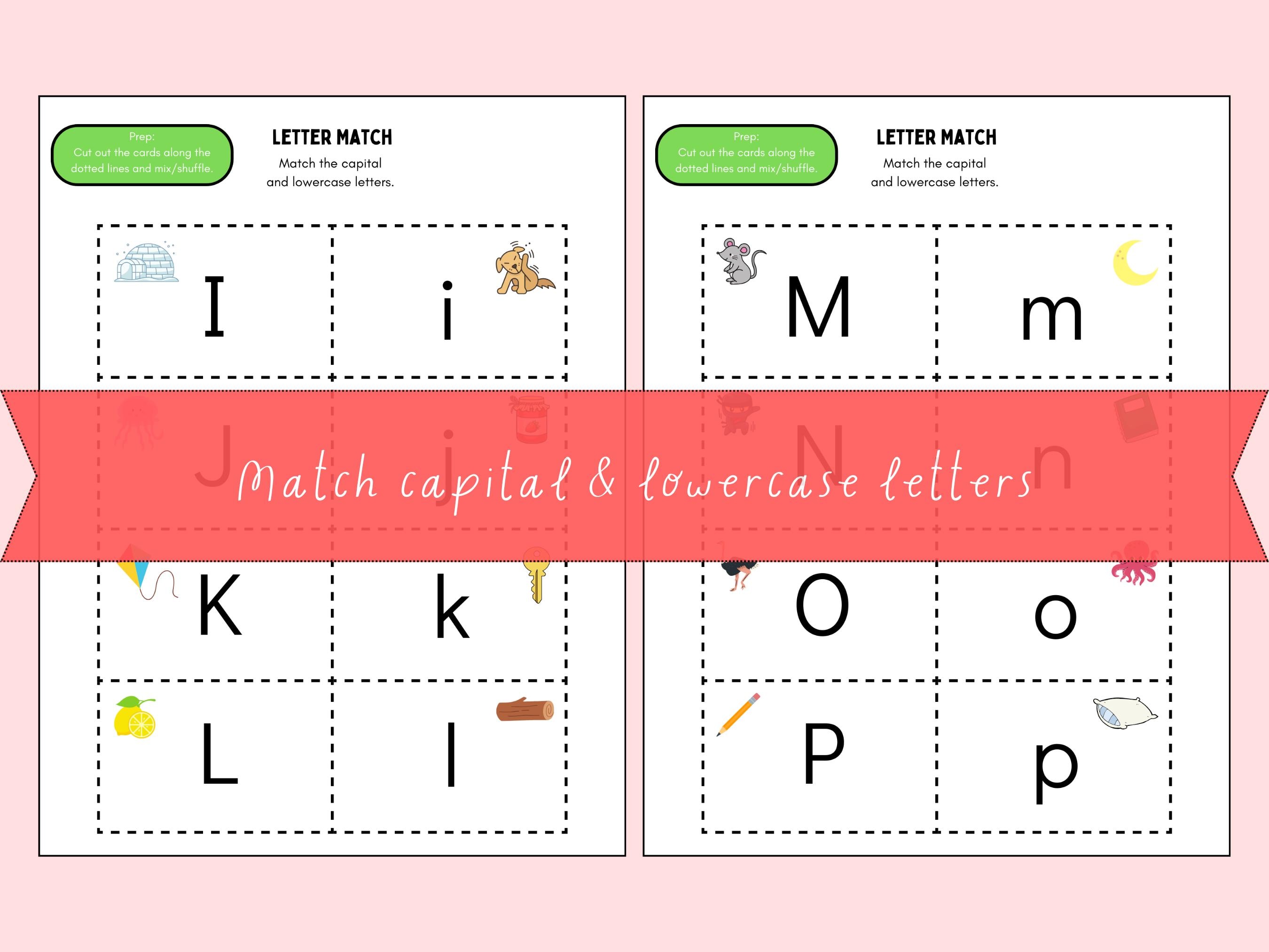 Alphabet Matching: Match Capital and Lowercase Letters; Letter ...