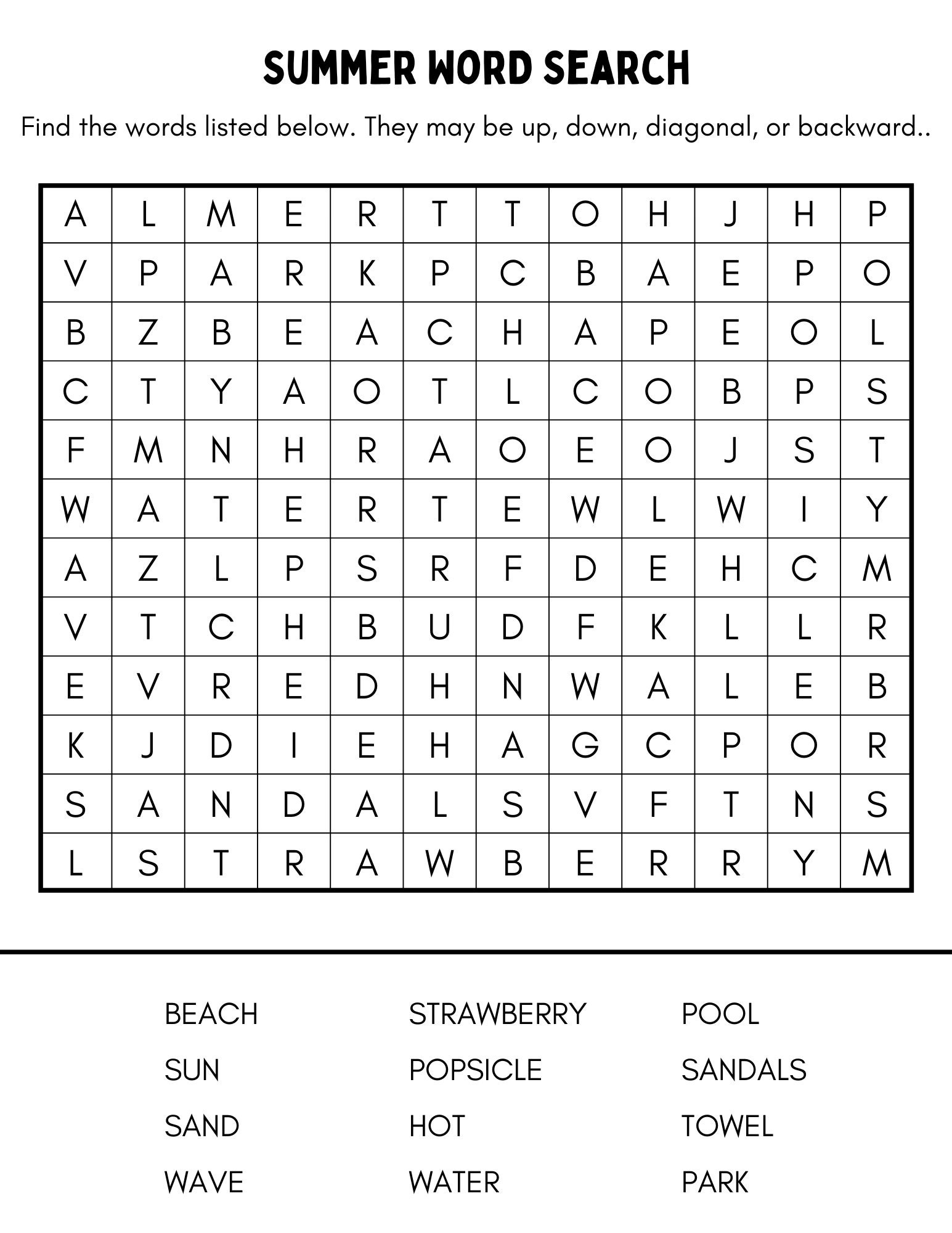 Summer Fun Printables (ages 4 to 6), Preschool Printables, Kindergarten ...