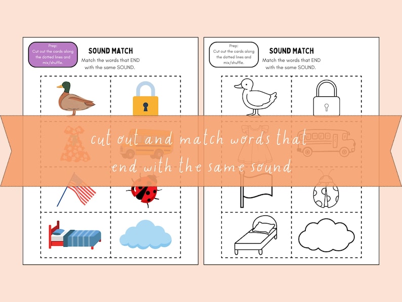 Ending Sounds Matching Game, Final Sounds Matching Cards, Phonemic ...