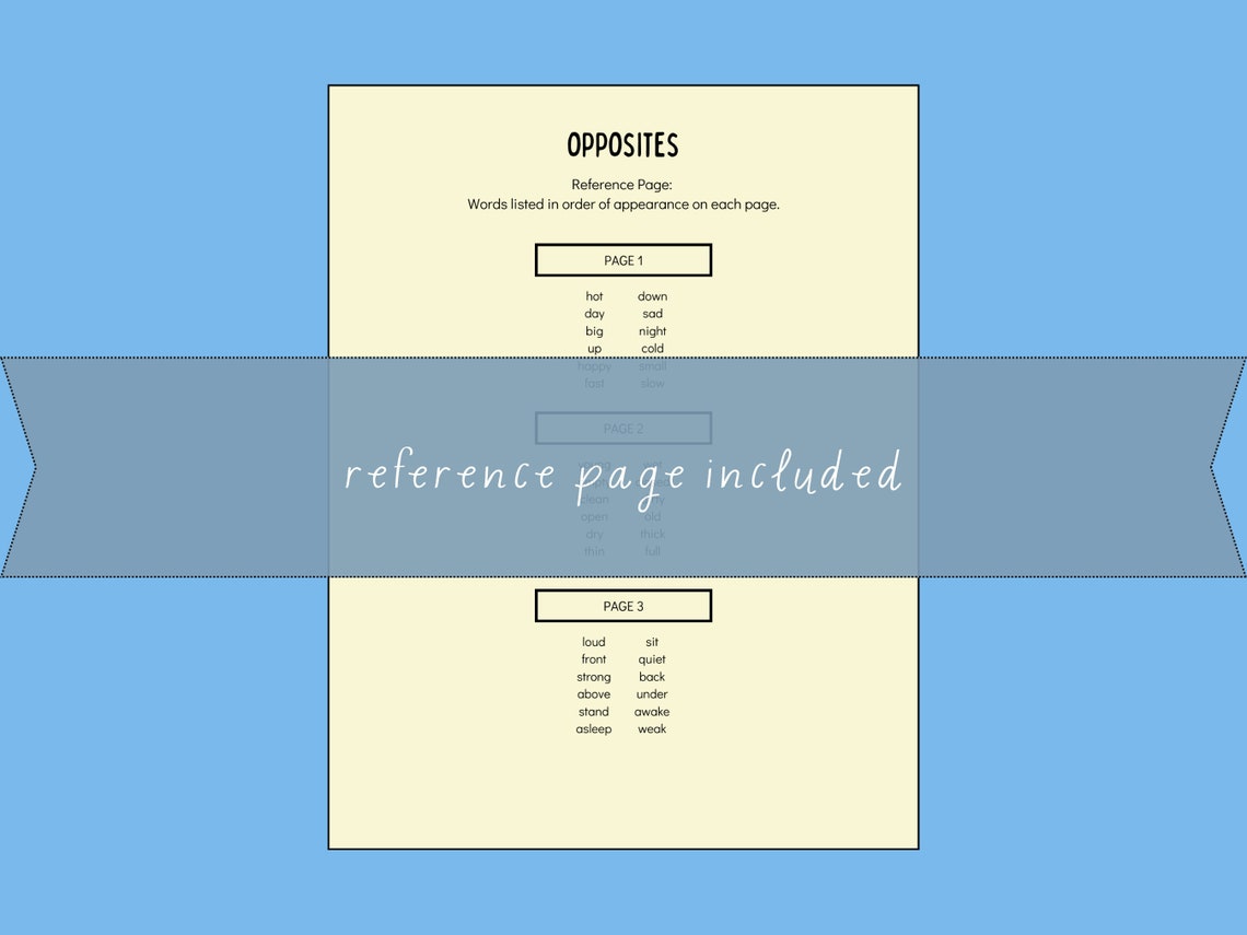 Match the Opposites; Practice Opposites, Matching Worksheet for Kids ...