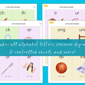 Letter Sound Flashcards: Practice Letters & Sounds, Alphabet Letters ...