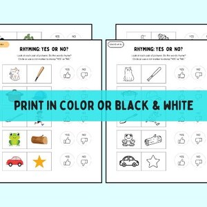 Rhymes: Yes or No? Rhyming Practice for Toddlers, Rhyming Practice for ...