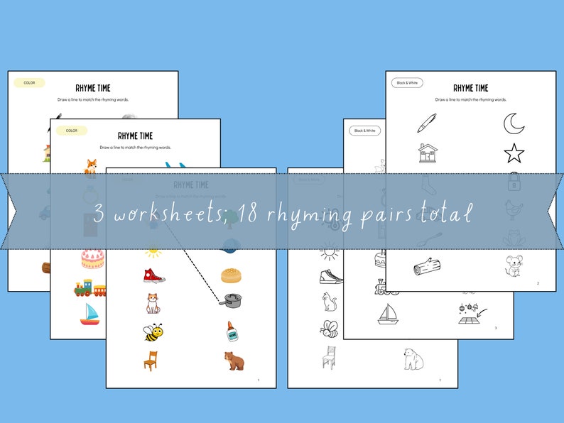 Match the Rhyming Words, Phonological Awareness, Preschool Printables ...