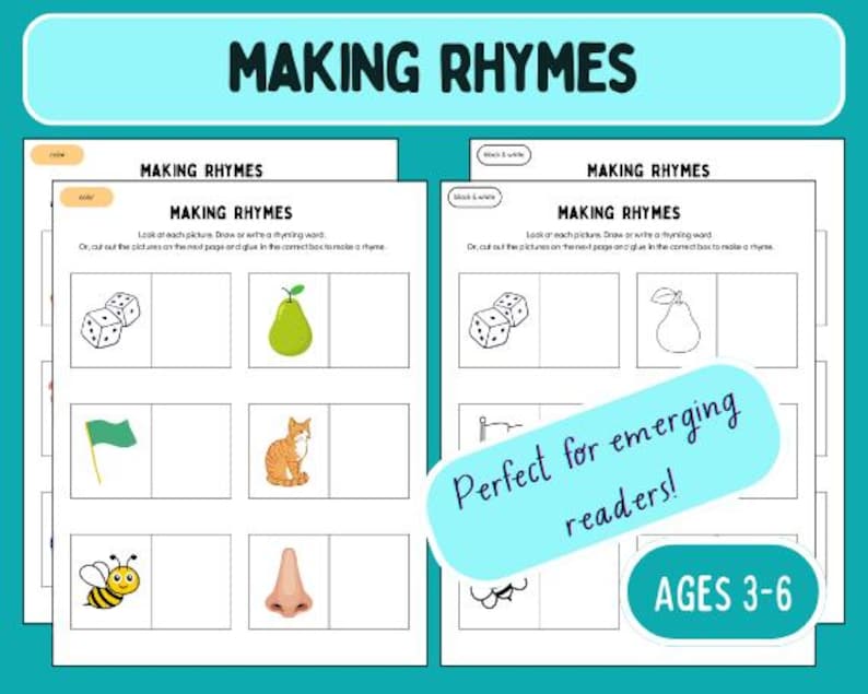 Making Rhymes: Rhyming Practice for Kids, Producing Rhymes, Rhyming ...