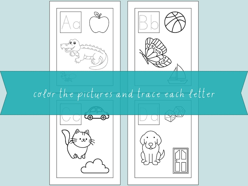 Alphabet Coloring Pages; Trace Letters, Preschool Printables, Toddler ...