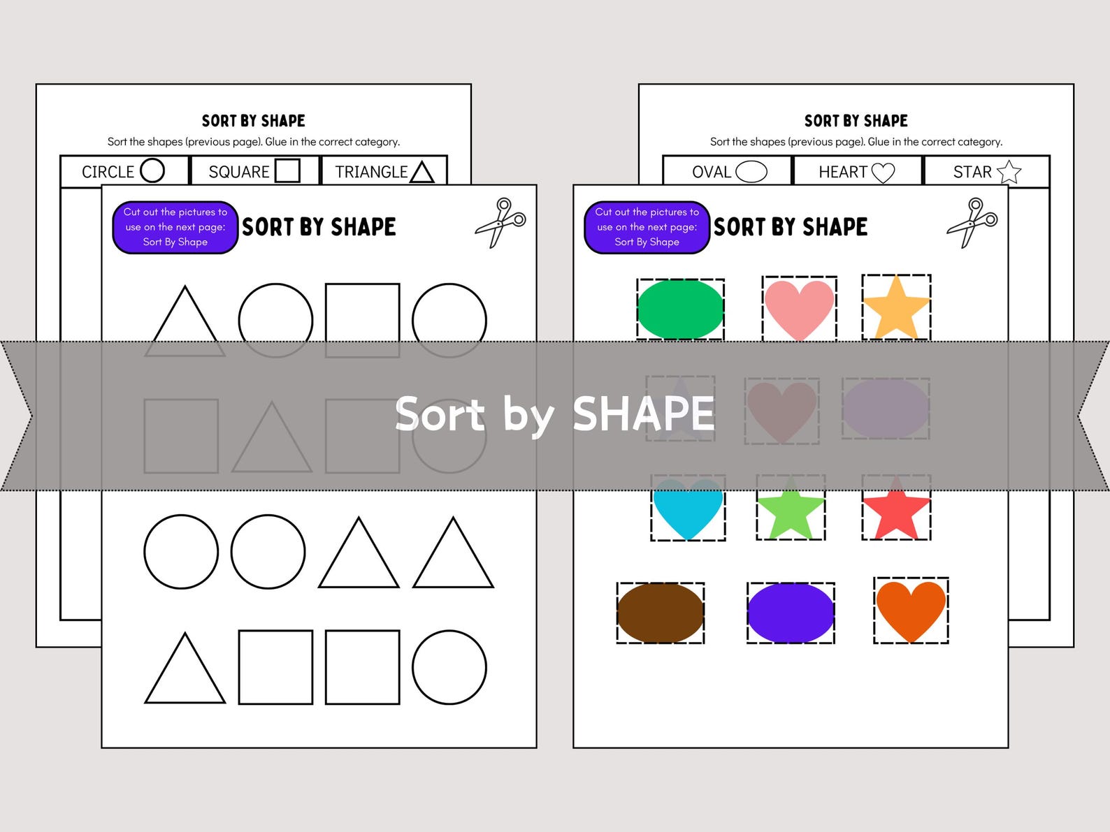 Sorting Activities; Cut and Glue Pictures, Sorting Practice, Preschool ...