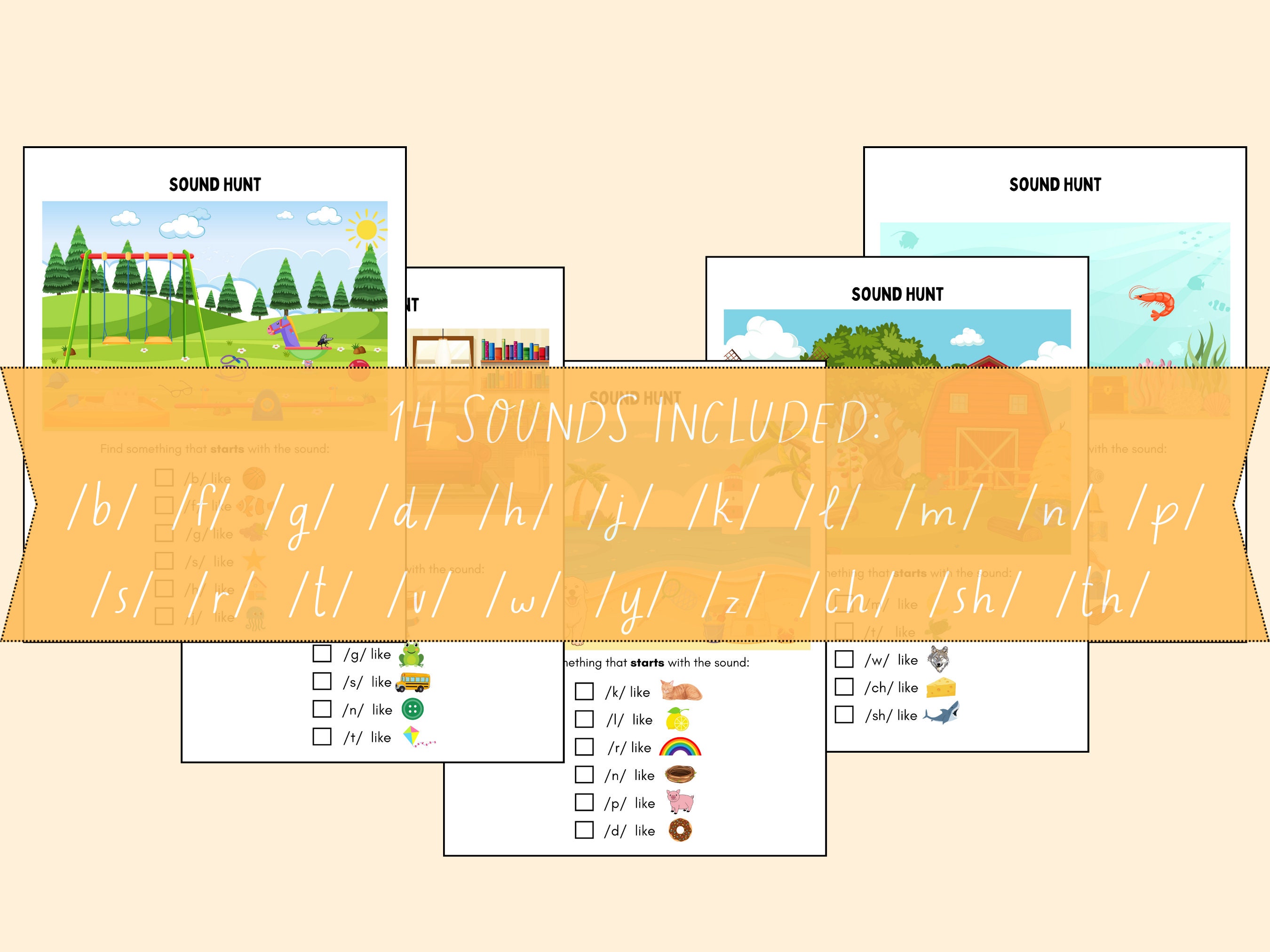 Sound Hunts: Consonants (color), Preschool Printable, Kindergarten ...