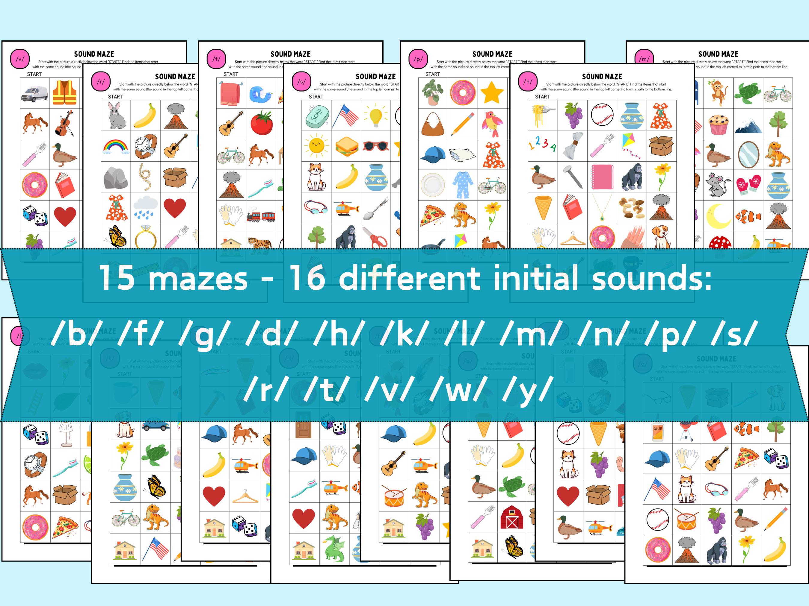 Sound Mazes, Phonemic Awareness, Phonics, Learn to Read, Preschool ...