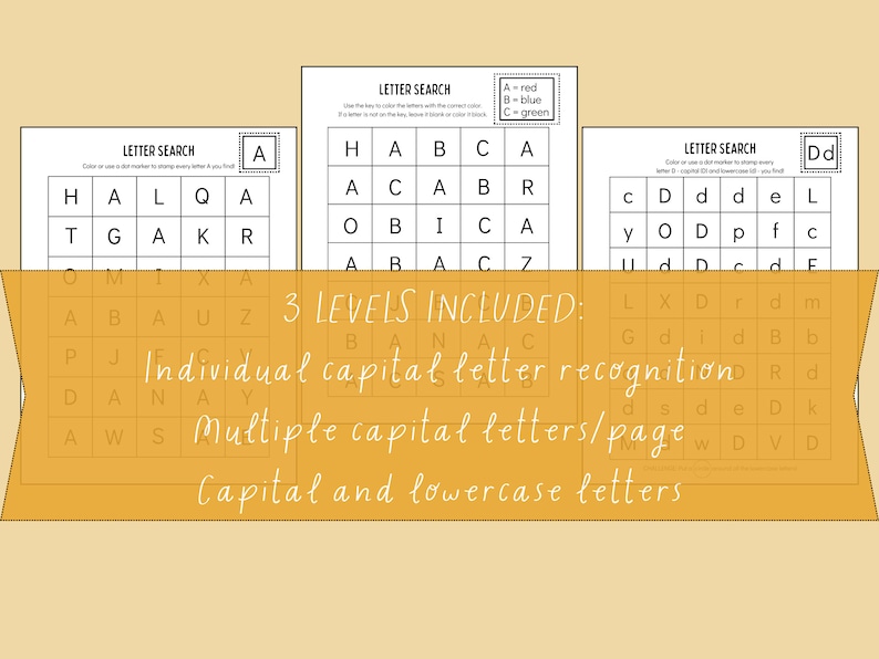 Letter Search BUNDLE: Letter Recognition, Alphabet Practice, Capital ...