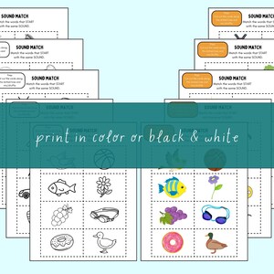 Beginning Sounds Matching Game, Match Initial Sounds, Matching Cards ...