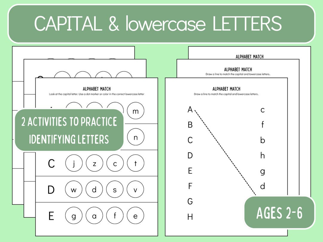 Capital & Lowercase Letter Practice: Find the Lowercase Letter, Capital ...