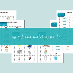 Opposite Matching Game; Match Opposite Words, Memory Game for Kids ...