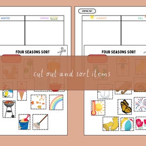 Four Seasons Sort, Sorting Activity for Kids, Preschool Printable ...