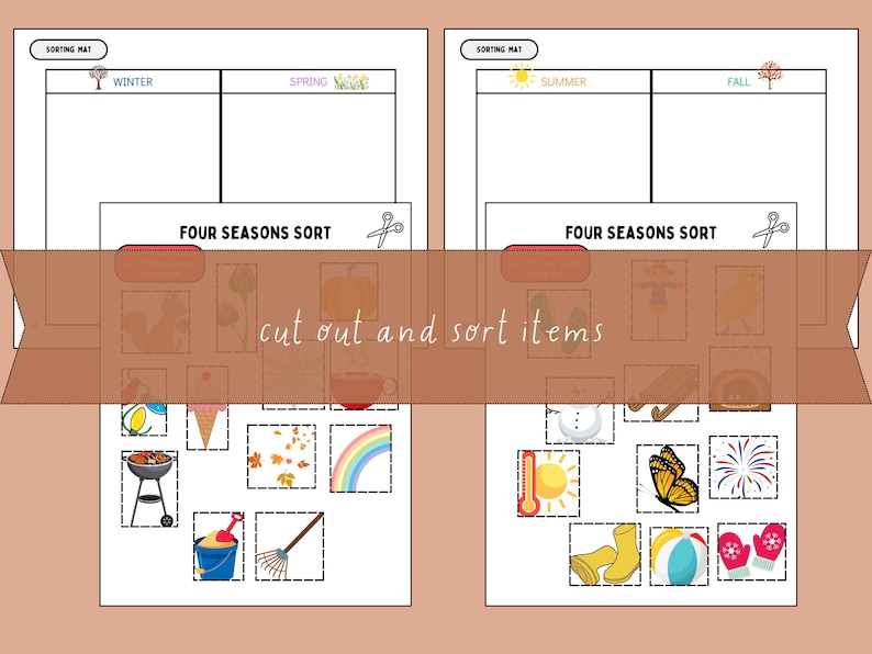 Four Seasons Sort, Sorting Activity for Kids, Preschool Printable ...