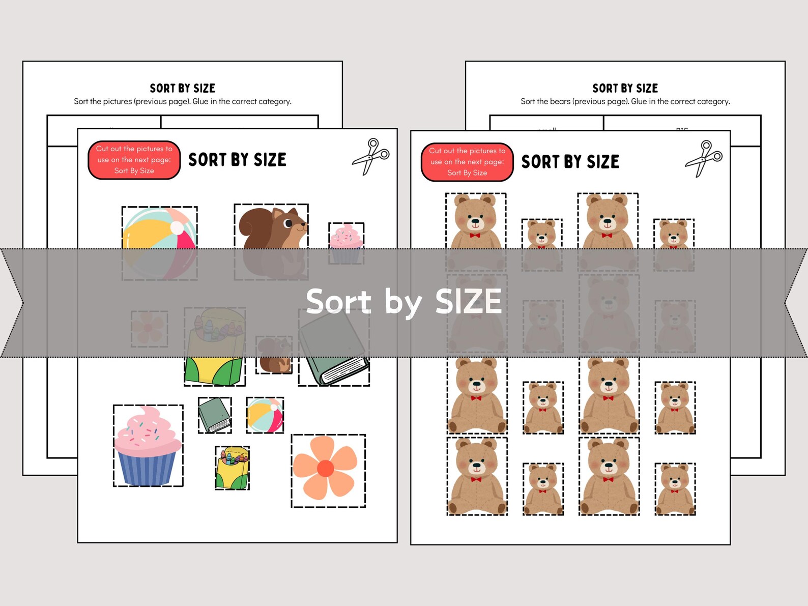 Sorting Activities Cut and Glue Pictures, Sorting Practice, Preschool ...