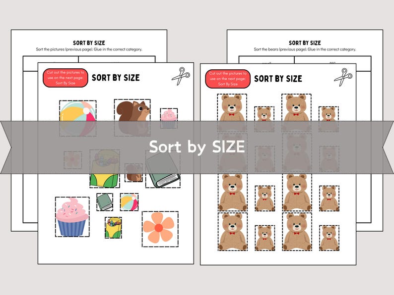 Sorting Activities Cut and Glue Pictures, Sorting Practice, Preschool ...