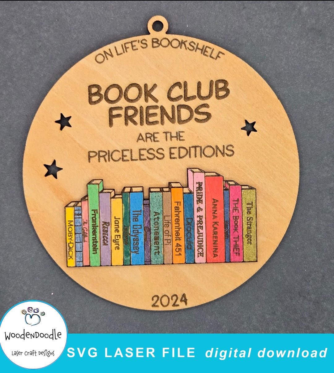 Book Club Friends SVG Ornament Design | Personalized Literary Keepsake ...