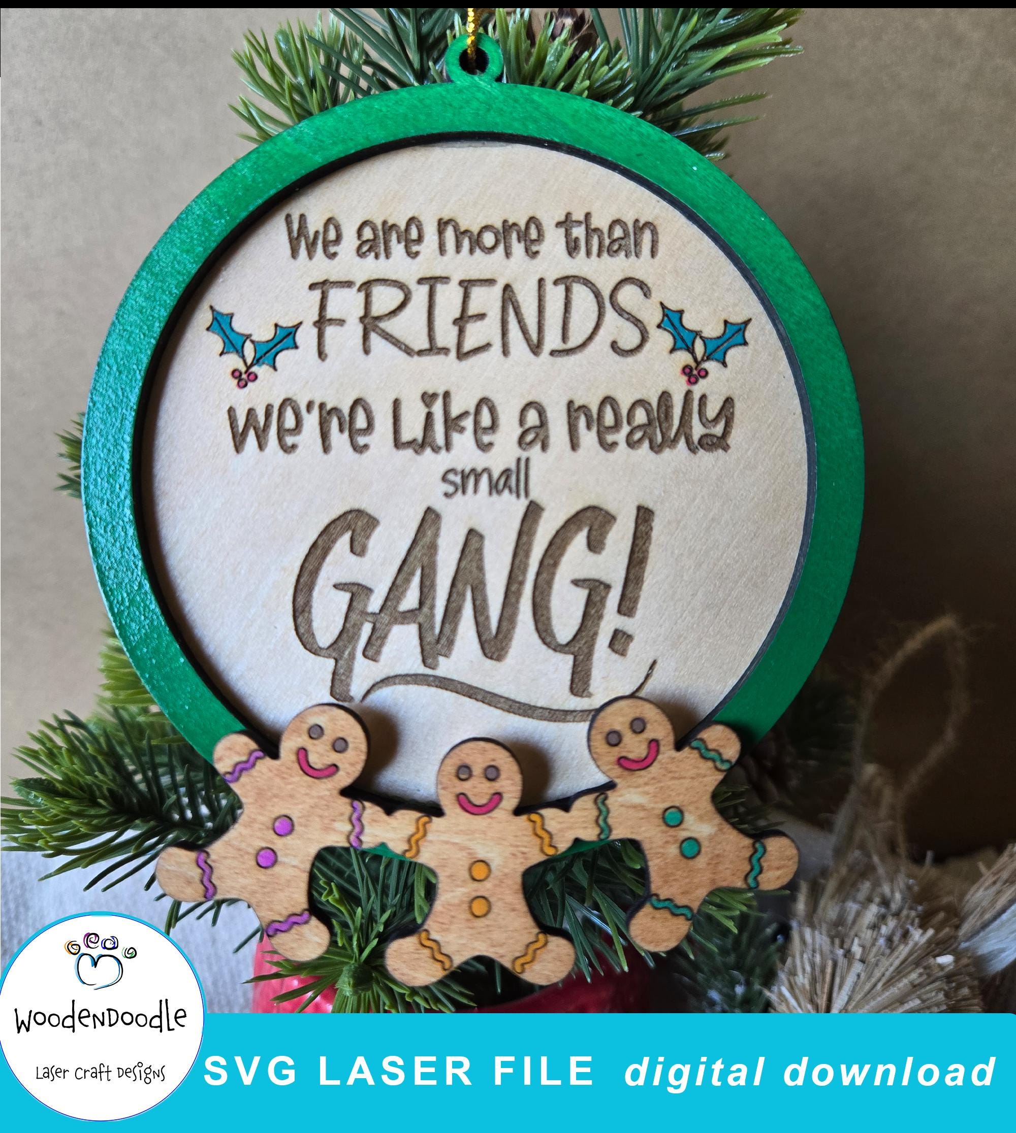 Small Gang of Friends SVG Ornament | Friendship Keepsake | Laser Cut ...