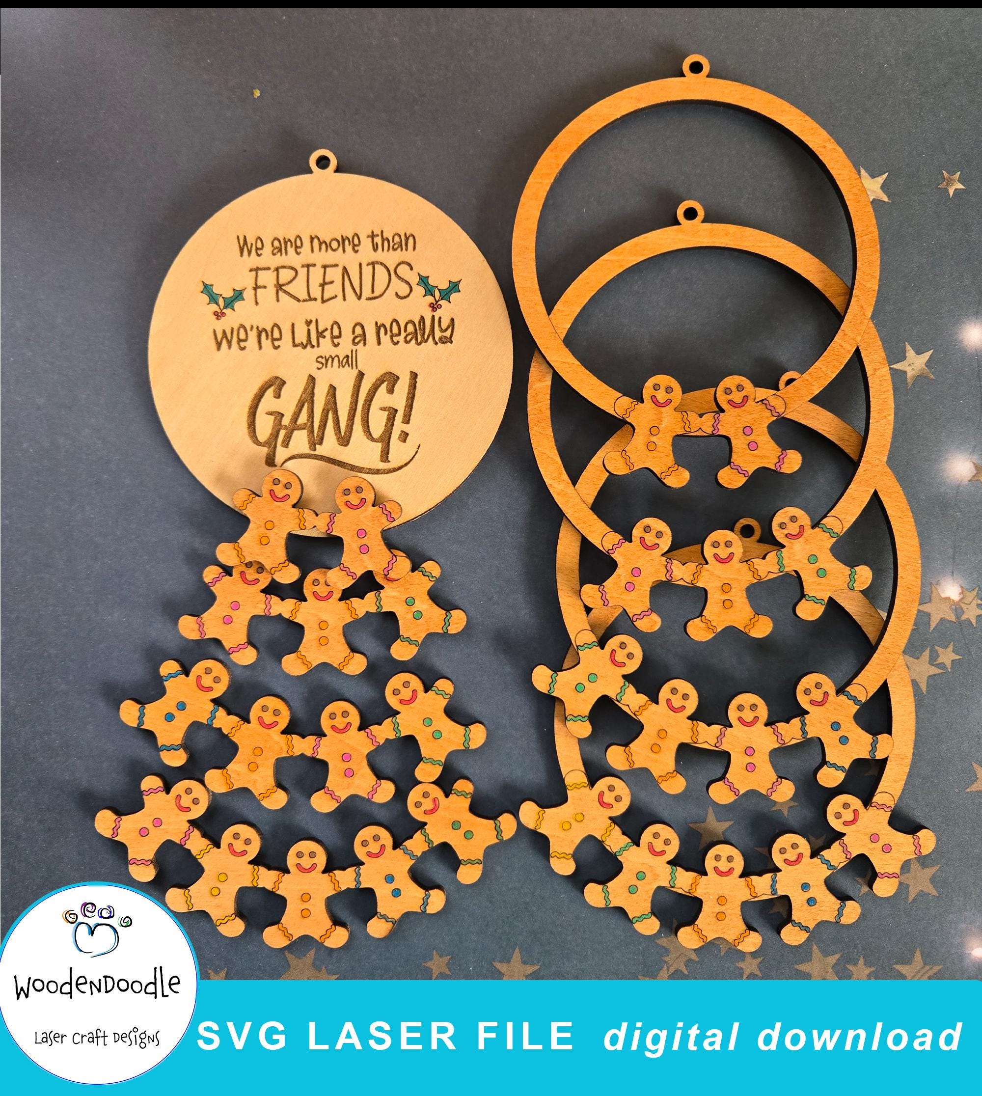 Small Gang of Friends SVG Ornament | Friendship Keepsake | Laser Cut ...