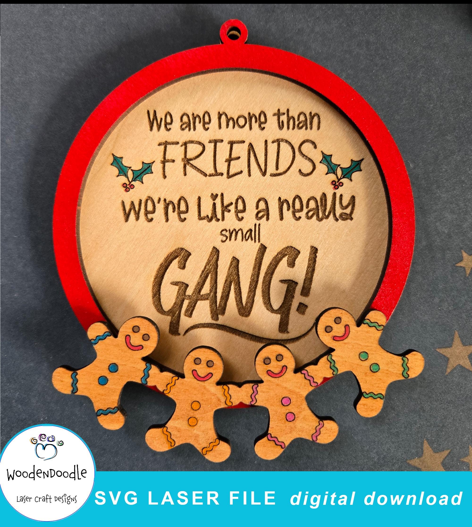 Small Gang of Friends SVG Ornament | Friendship Keepsake | Laser Cut ...